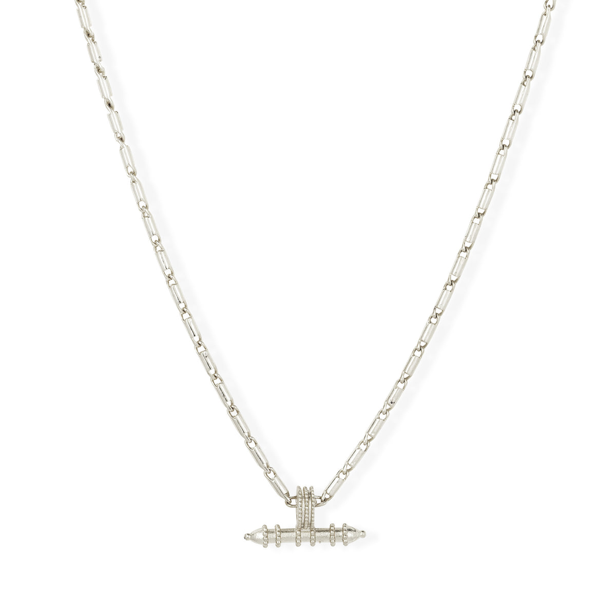 Jaya Silver T-bar Necklace | Ashiana London